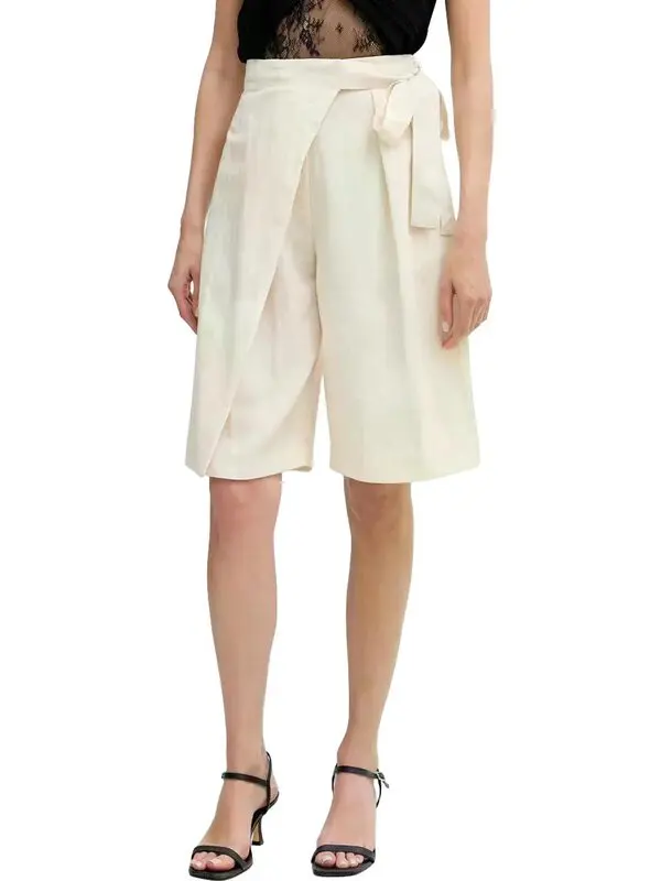 Sisley Wrap-style Tie-fastening Shorts - White