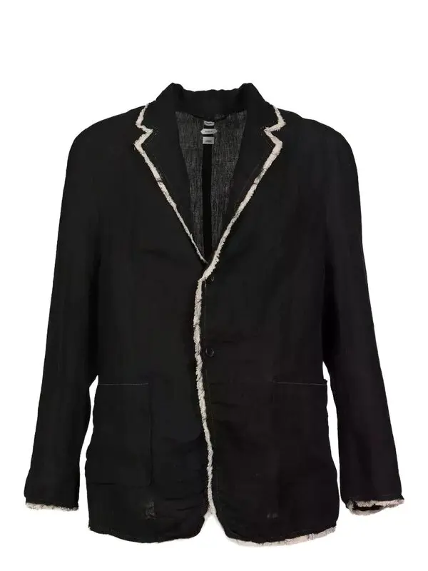 POST ARCHIVE FACTION Drifter Raw-edge Linen Jacket - Black