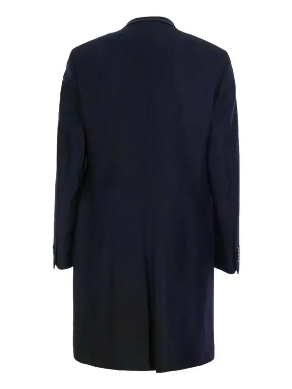 Giorgio Armani Diagonal-weave Single-breasted Coat - Blue