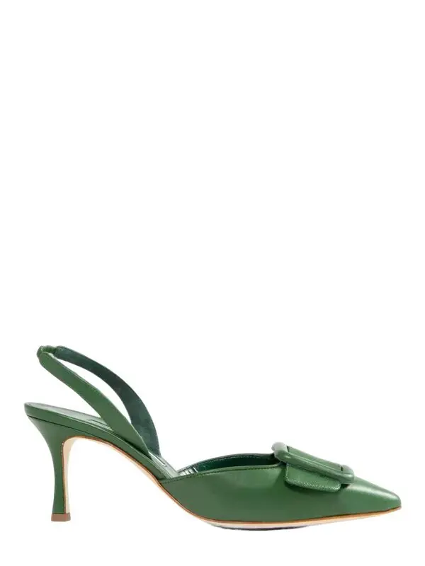 Manolo Blahnik Maysli Buckle-detail Slingback Pumps - Green