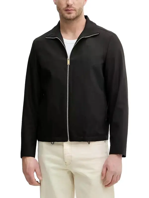 Sisley Logo-patch Zip-up Jacket - Black