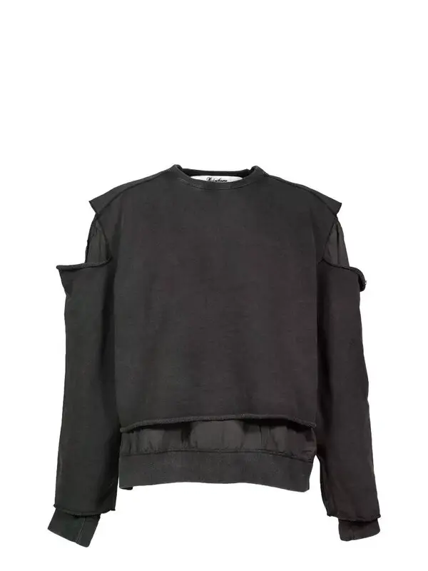 MIDORIKAWA Layered Cut-off Sweatshirt - Black