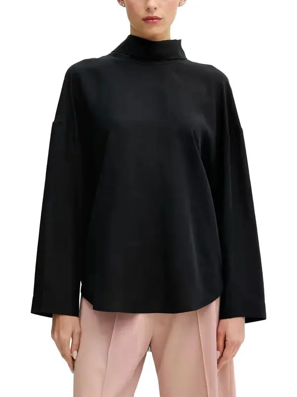 Sisley Bow-detail High-neck Top - Black
