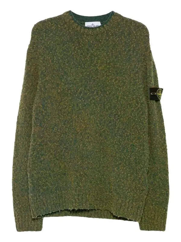Stone Island Long-sleeve Logo-patch Sweater - Green