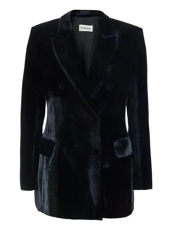 P.a.r.o.s.h Double-breasted Long-sleeve Blazer - Black