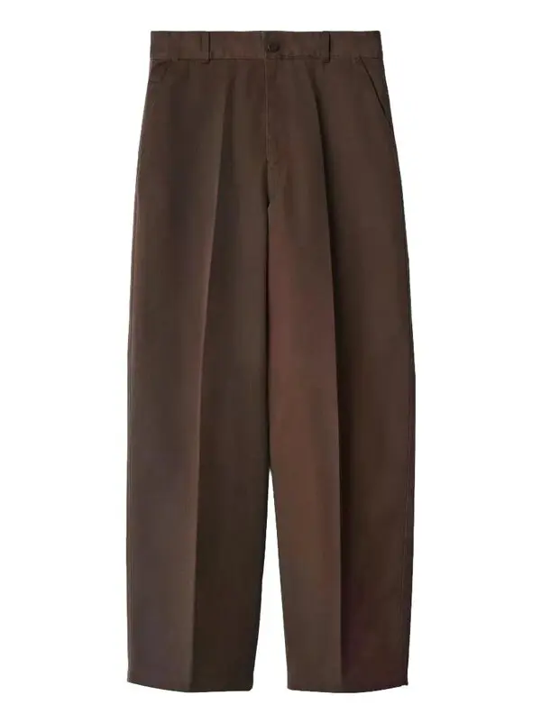 LEMAIRE Polycotton Twill Barrel Pants - Brown