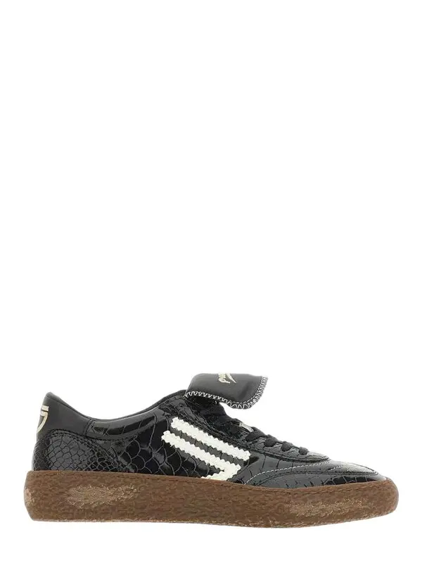 PURAAI Polly Tab Crocodile-effect Sneakers - Black