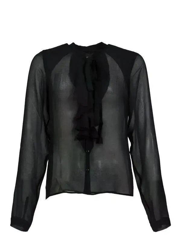 P.L.N. Ruffled Mist Shirt - Black