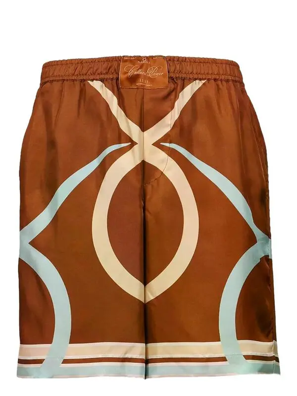 GARCIAS Logo Bull Silk Shorts - Brown