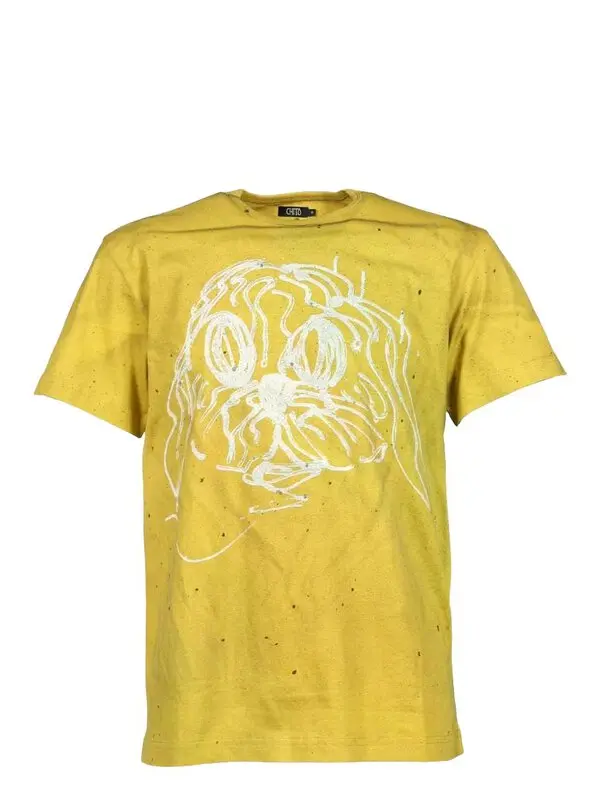 CHITO Graphic-print Paint-splatter T-shirt - Yellow