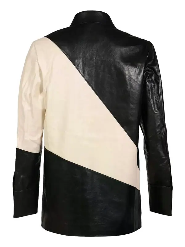 ENTIRE STUDIOS Panelled Leather Shirt - Black