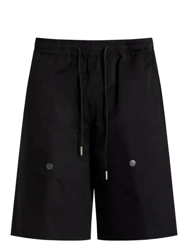 YES LONDON Drawstring Waist Cargo Shorts - Black