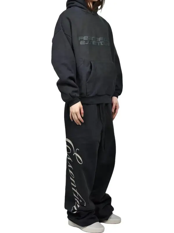 ESSENTIALS Logo-print Drawstring Sweatpants - Black