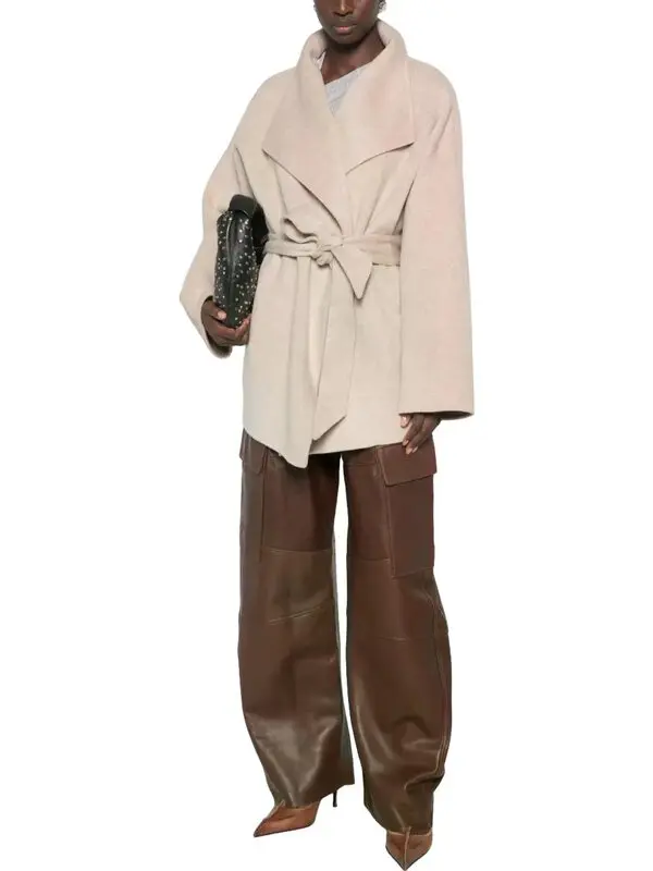 Isabel Marant Étoile Ceaton Belted Shawl-collar Coat - Neutrals