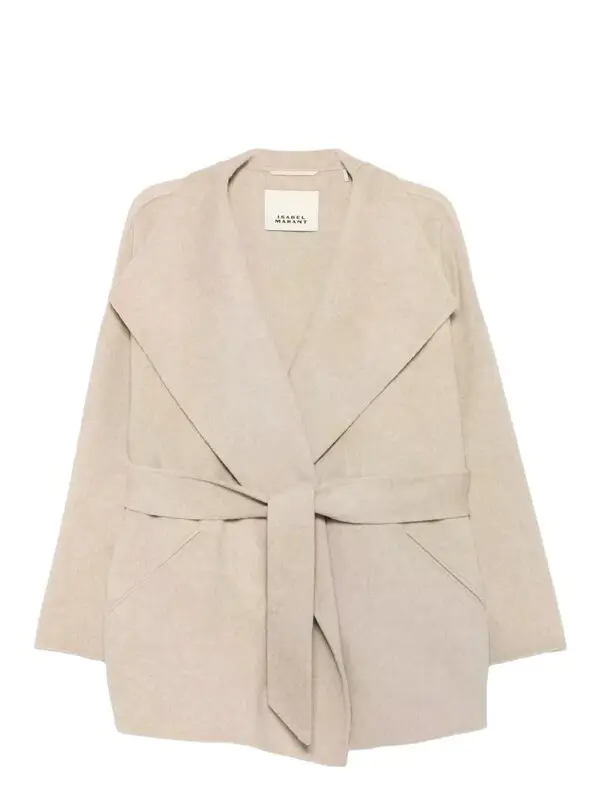 Isabel Marant Étoile Ceaton Belted Shawl-collar Coat - Neutrals