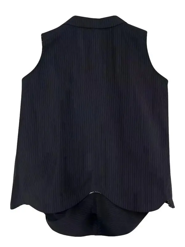 TAO Pinstripe Lace-panel Waistcoat - Blue
