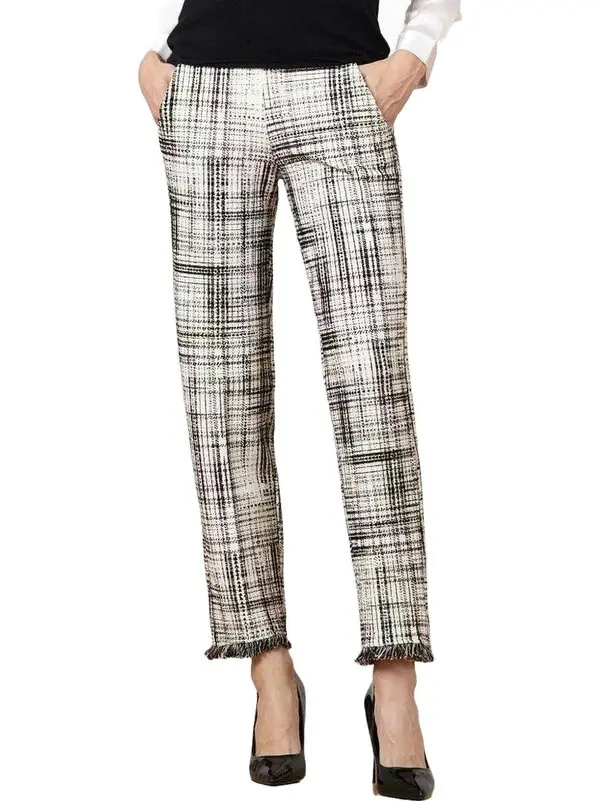Avenue Montaigne Joan Frayed-hem Trousers - Black