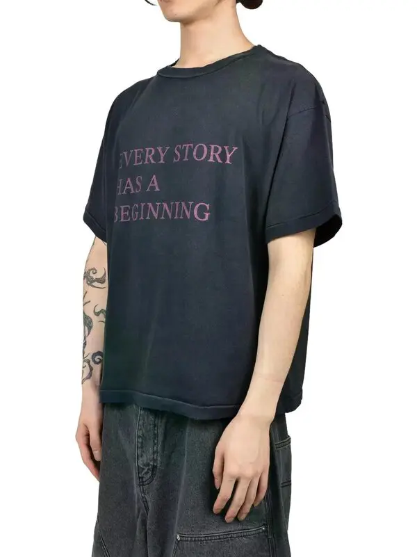 JUN/NAKAYAMA Slogan-print T-shirt - Black