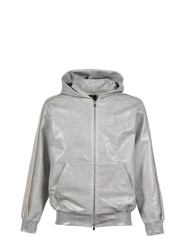Needles Coated Butterfly-embroidered Hoodie - Grey
