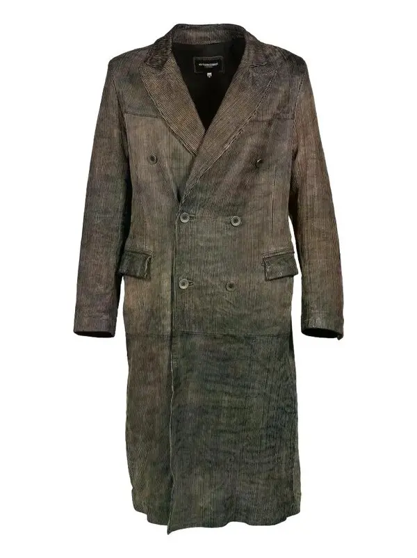 NO/FAITH STUDIOS Double-breasted Leather Coat - Brown