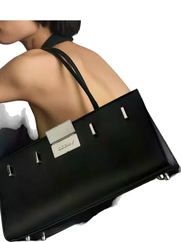 SEEN USERS Aura Suede Shoulder Bag - Black