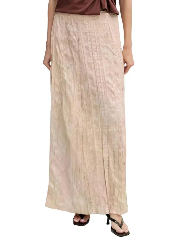 Sisley Crinkled-effect Pleated Maxi Skirt - Neutrals