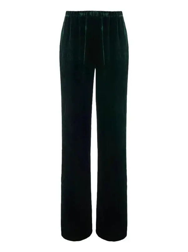 Antonelli Firenze Fazio Velvet Wide-leg Trousers - Green