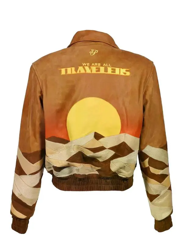 3.PARADIS Travelers Patchwork Leather Jacket - Brown