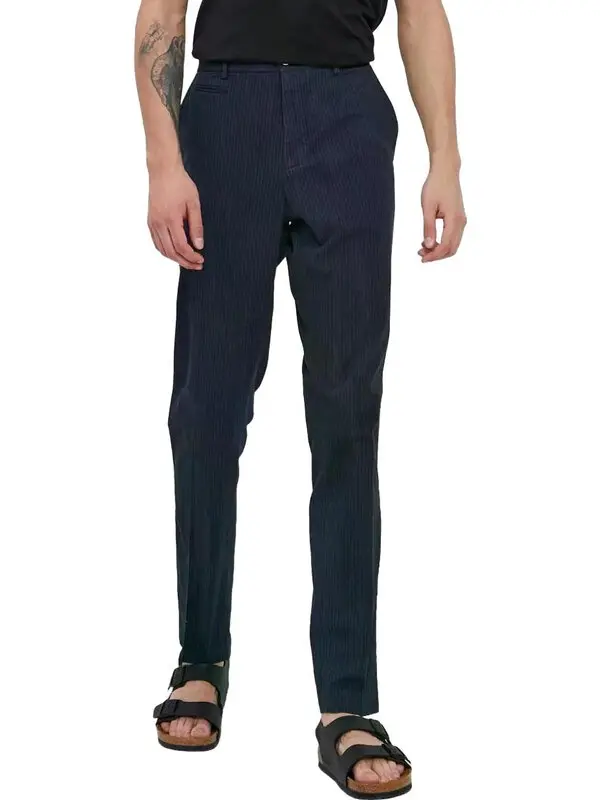 Sisley Pinstripe-pattern Chinos - Blue