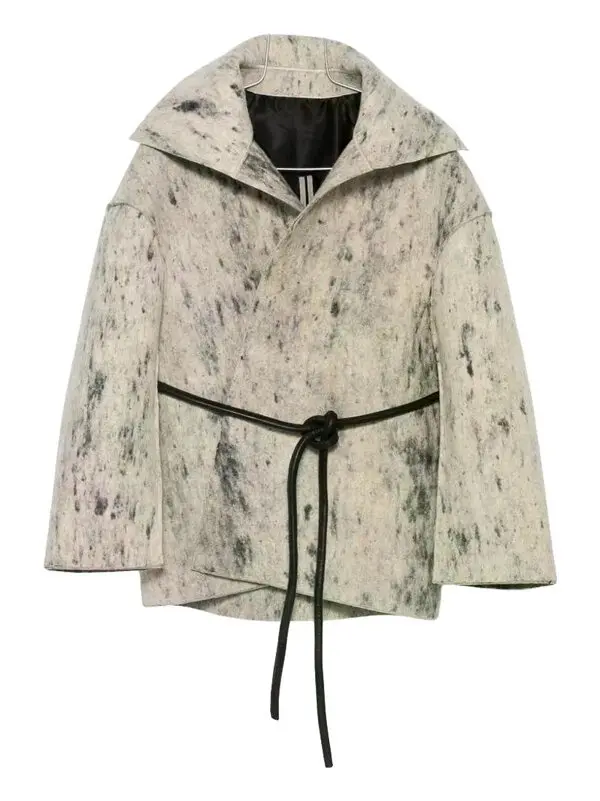 Rick Owens Dracucollar Extreme-collar Coat - White