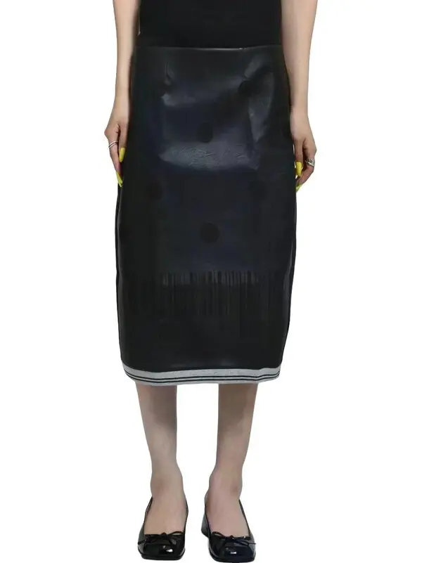 URTE KAT Graphic-print Midi Skirt - Black