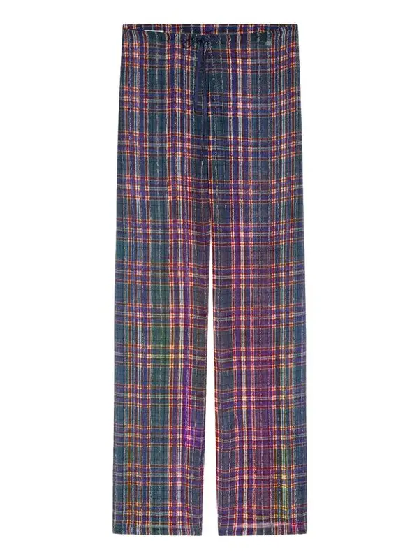 Dries Van Noten Elasticated Lurex Pants - Blue