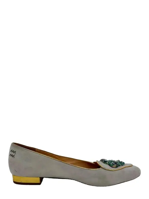 CHARLOTTE OLYMPIA Embellished Ballet Flats - Grey
