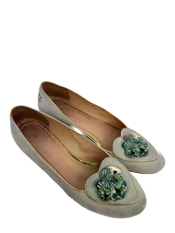 CHARLOTTE OLYMPIA Embellished Ballet Flats - Grey