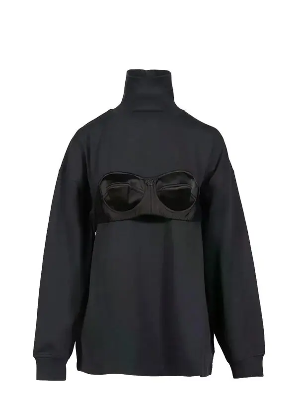 Vaquera Balconette-bra Turtleneck Sweatshirt - Black