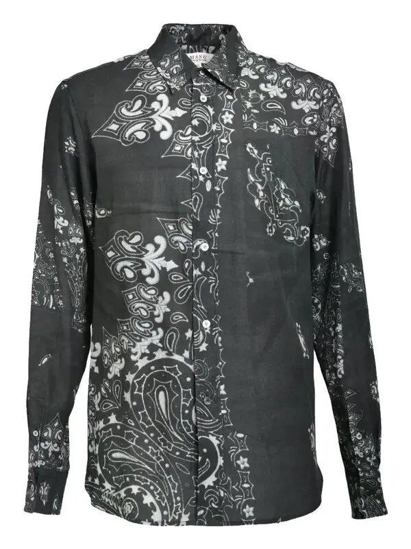 MASU Paisley-print Shirt - Black