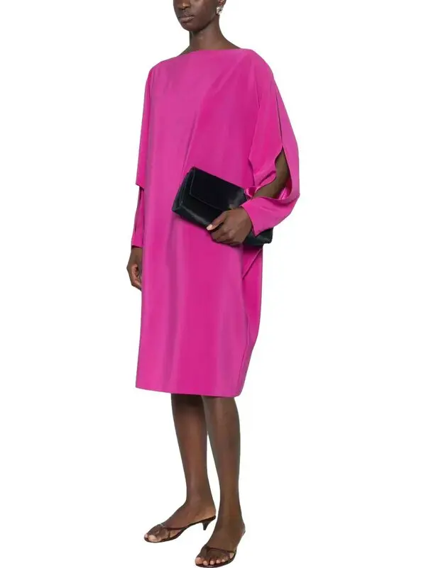 GIANLUCA CAPANNOLO Slit-sleeve Boat-neck Midi Dress - Pink