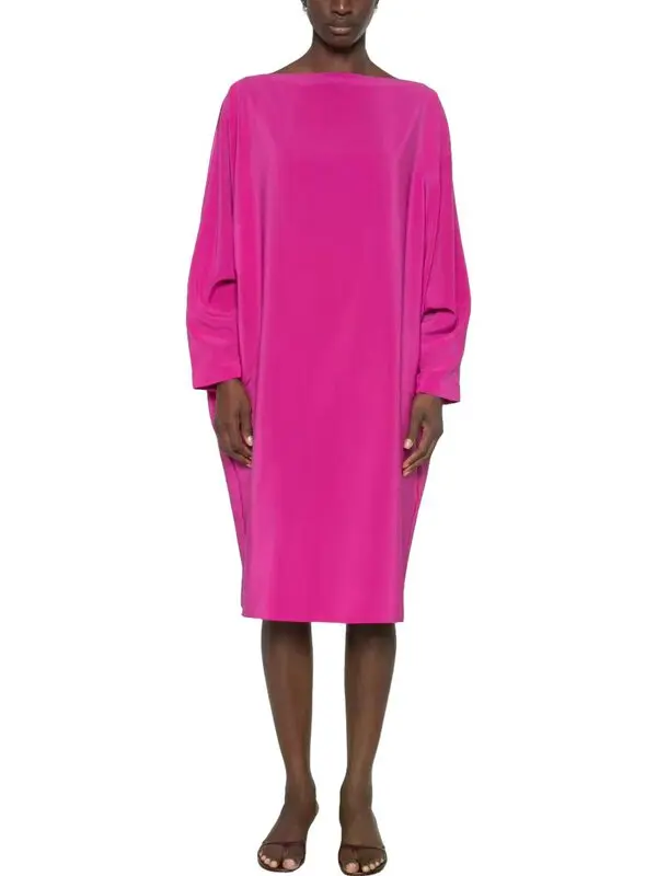 GIANLUCA CAPANNOLO Slit-sleeve Boat-neck Midi Dress - Pink