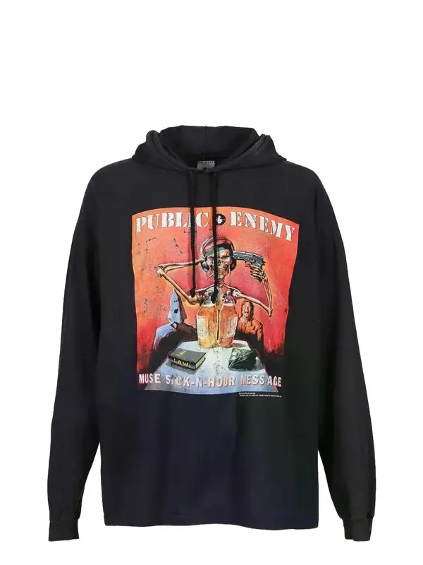 EARTHLING COLLECTIVE Public Enemy Graphic-print Hoodie - Black
