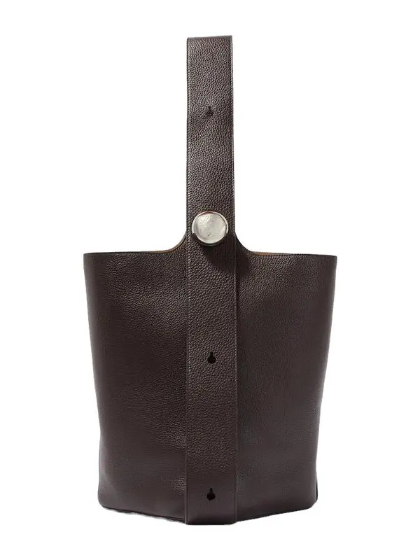 Loewe Pebble Large Leather Bucket Bag - Brown