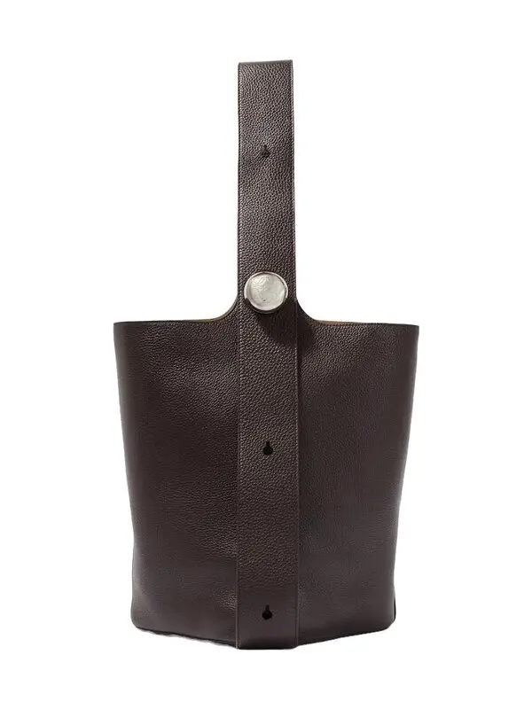 Loewe Pebble Large Leather Bucket Bag - Brown