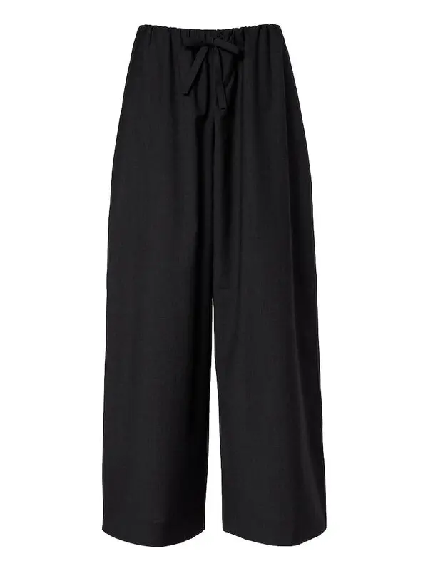 TOTEME Wool Wide-leg Pants - Black