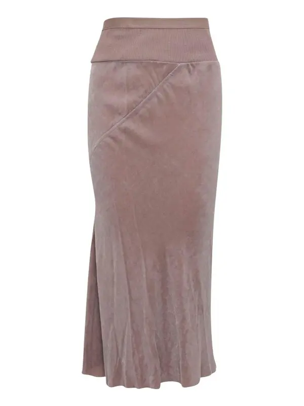 Rick Owens Flared Midi Skirt In Velvet - Red