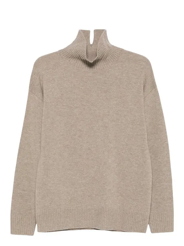 SEVENTY VENEZIA High Neck Knit Sweater - Green