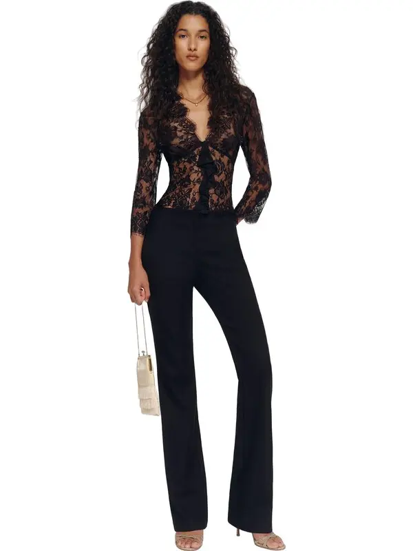 REFORMATION Hartley Low Rise Pant - Black