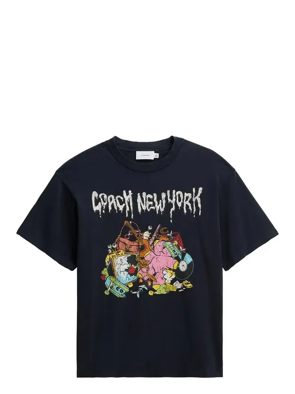 COACH OUTLET Cartoons Relaxed T-shirt In Organic Cotton - Navy