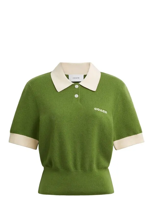 COACH OUTLET Organic Cotton Knit Polo - Vine