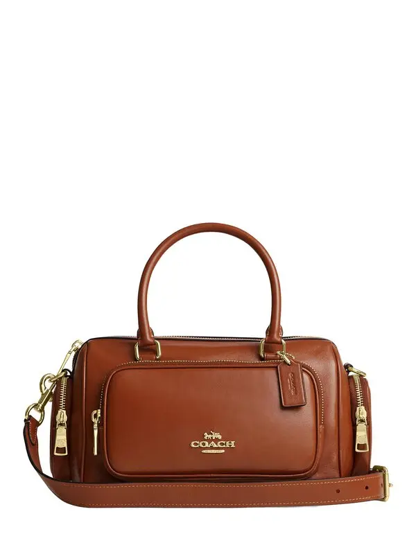 COACH OUTLET Rowan Satchel Bag With Pockets - Gold/cinnamon