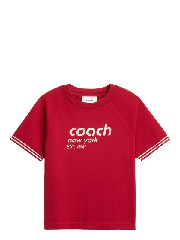 COACH Raglan Jersey T-shirt In Organic Cotton - Red