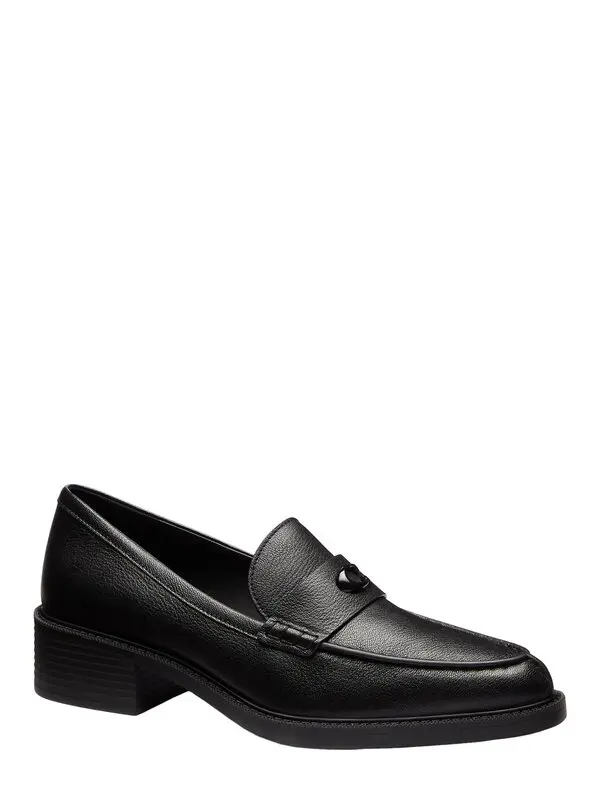 COACH Pointed Toe Loafer Shoes - Black